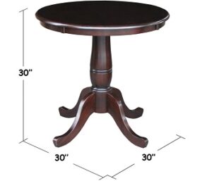 6 Top 30-Inch Round Pedestal Tables For Dining Room & Kitchen